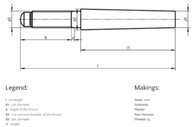 ISO 8737 Taper pins with external thread – Taper straight pins with ...