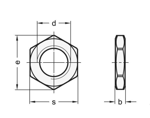 DIN EN 24035 hex thin nuts chamfered – Hexagon jam nuts | Parts4world